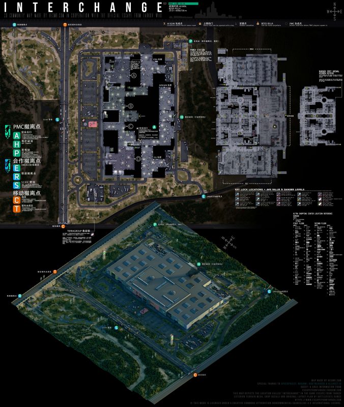 Escape from Tarkov 逃离塔科夫中文汉化 3D 高清地图合集-芝士无限